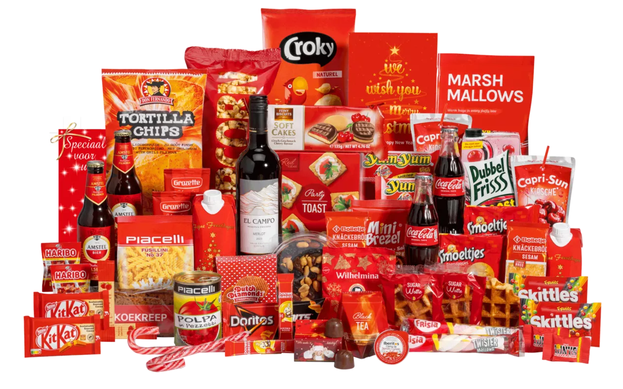 Luxe rood kerstpakket - Kerstpakkettenplaza.nl